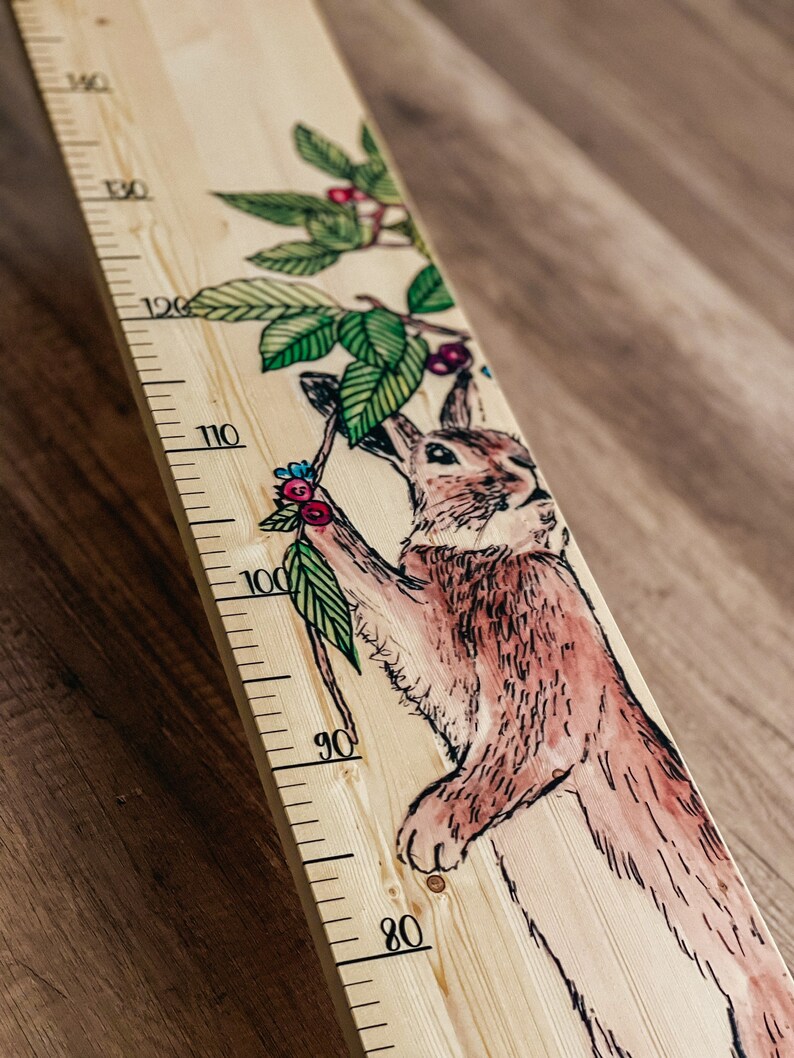 Wooden Growth Height Chart Ruler Rabbit Hare Bunny Measuring | Etsy