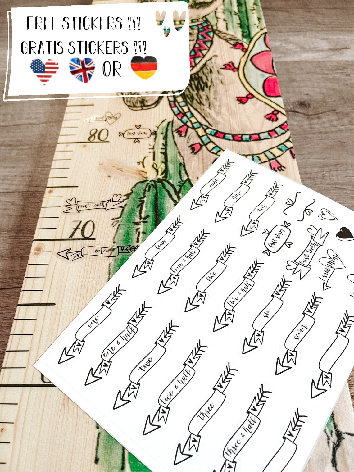 Height Growth Chart for Kids Donkey Personalized Woodland - Etsy