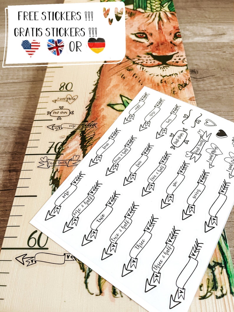 Personalized Lion Growth Height Chart Measurement Ruler Kids - Etsy