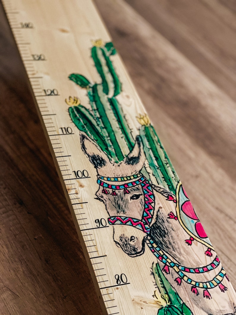Growth Chart for Kids Donkey Wooden Height Chart | Etsy