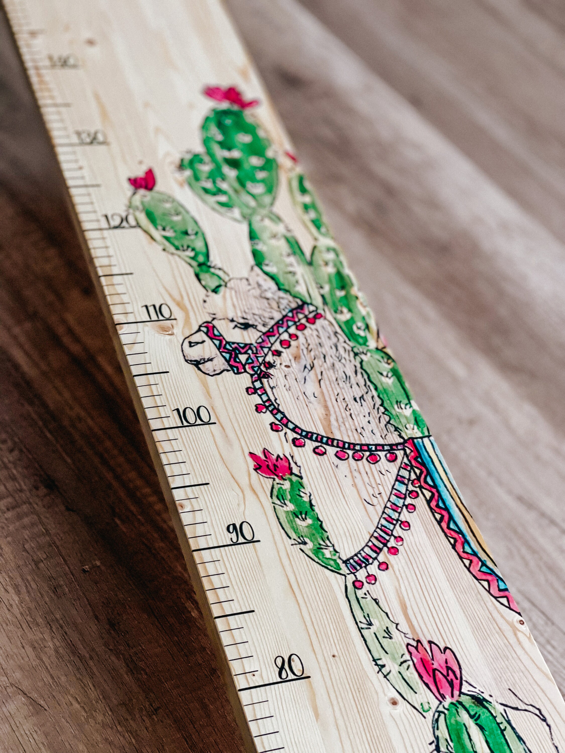 Lama Alpaca Wooden Height Chart Ruler Growth Chart for Kids | Etsy