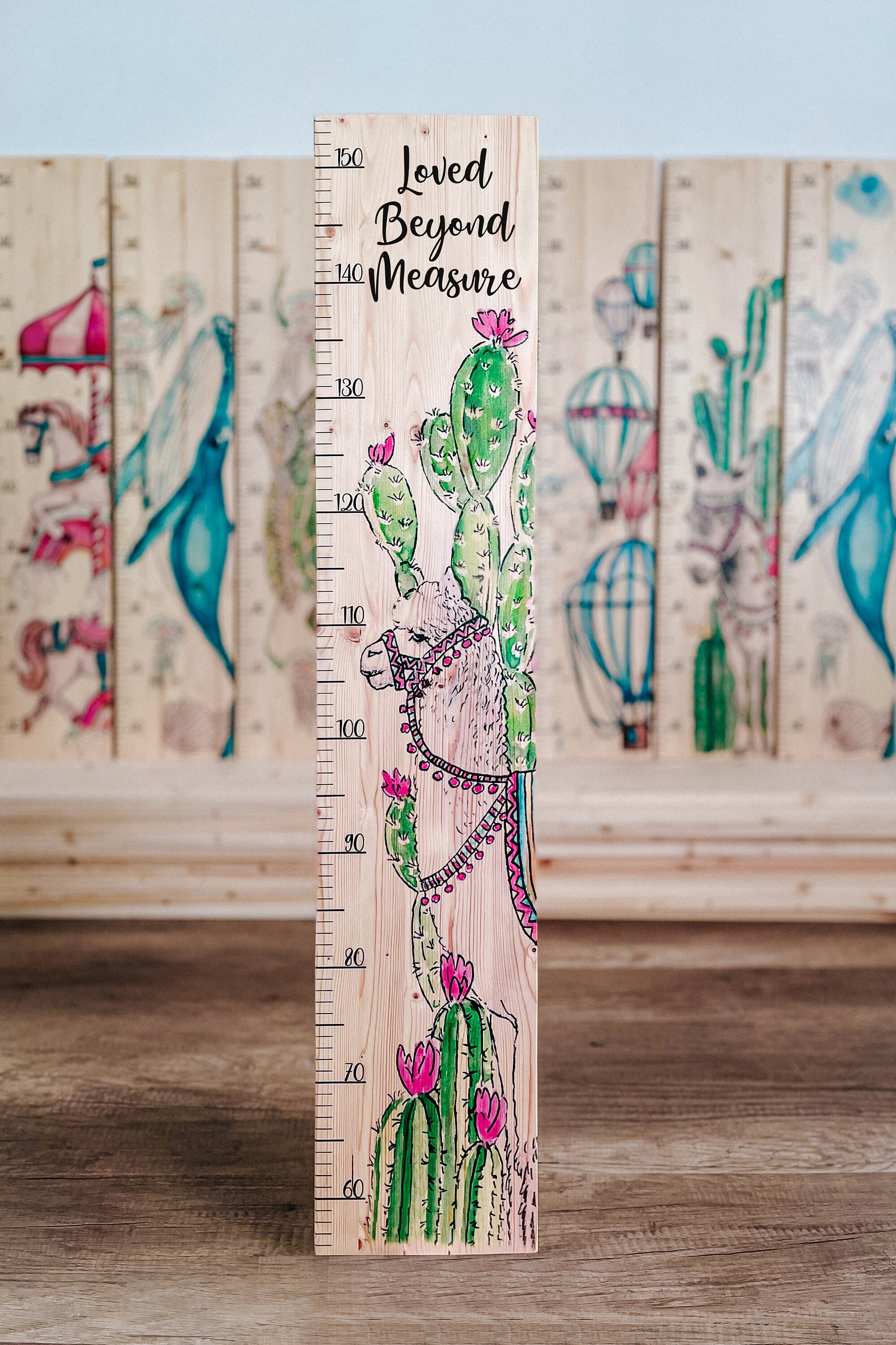 Lama Alpaca Wooden Height Chart Ruler Growth Chart for Kids | Etsy
