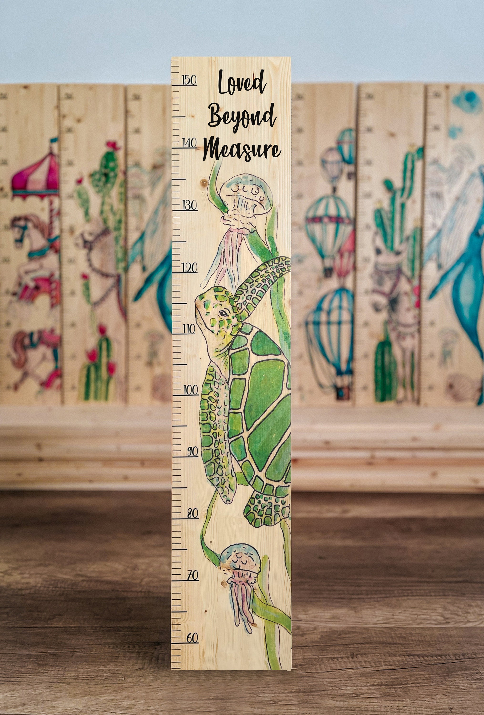 Maritime Nautical Turtle on Wood Height Measuring Board Ruler - Etsy