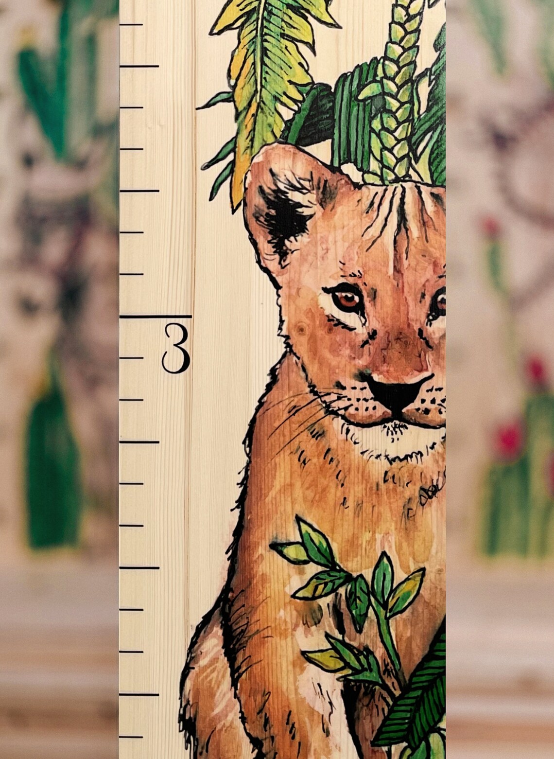 Personalized Lion Growth Height Chart Measurement Ruler Kids - Etsy