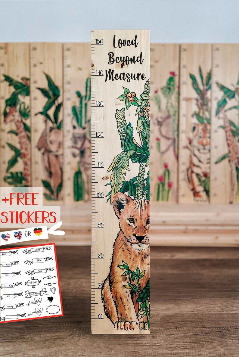 Personalized Lion Growth Height Chart Measurement Ruler Kids - Etsy