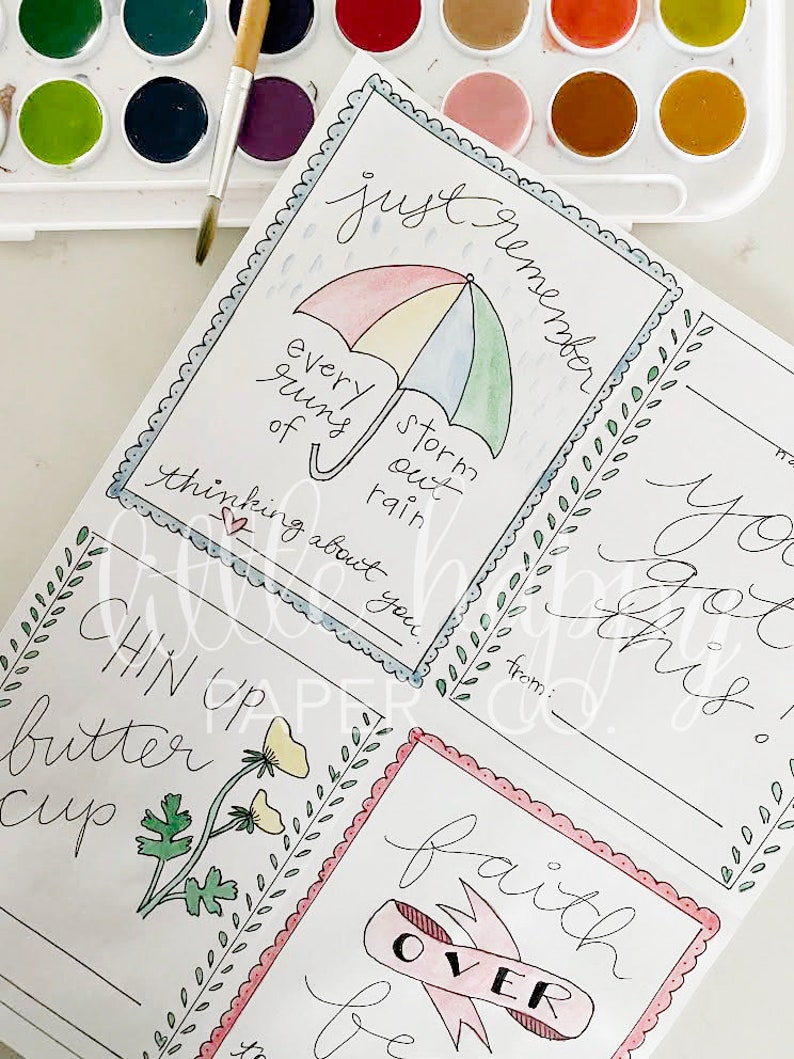Little Happy Letter Set, Kids Stationery Set, Hand Lettered and ...