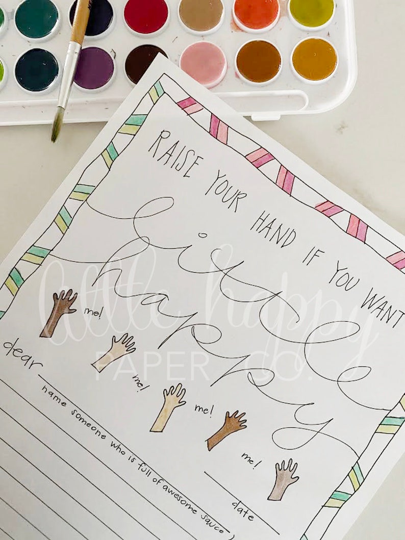 Little Happy Letter Set, Kids Stationery Set, Hand Lettered and ...