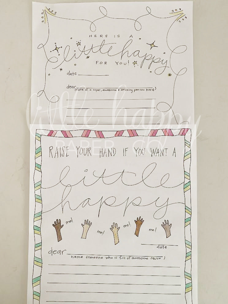 Little Happy Letter Set, Kids Stationery Set, Hand Lettered and ...