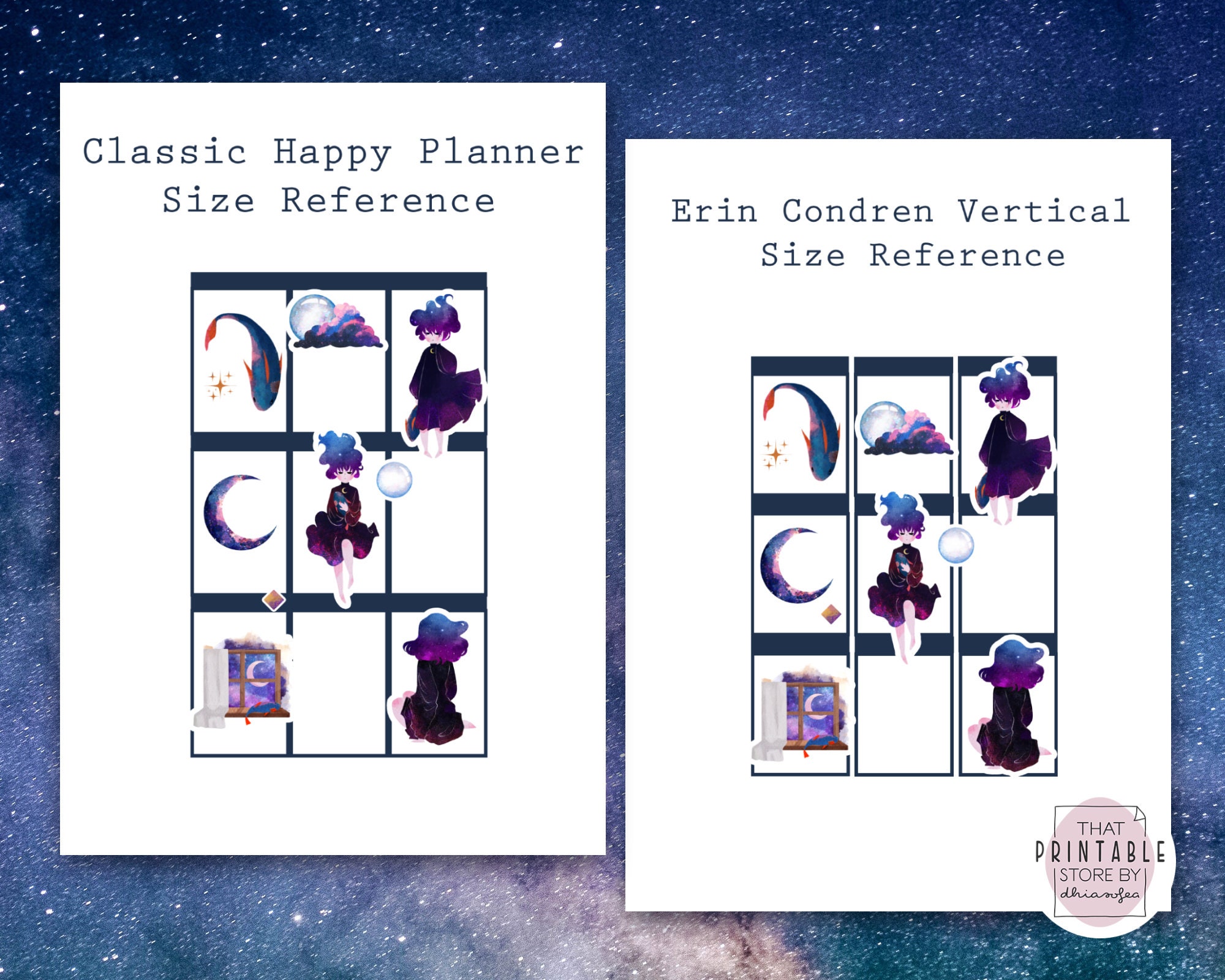 Printable Galaxy Sticker Theme Starry Night Sky Cool Space and ...