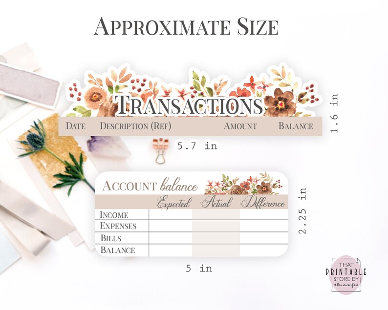 Printable Budget Stickers Kit Floral Scripts, Bills, and Savings ...
