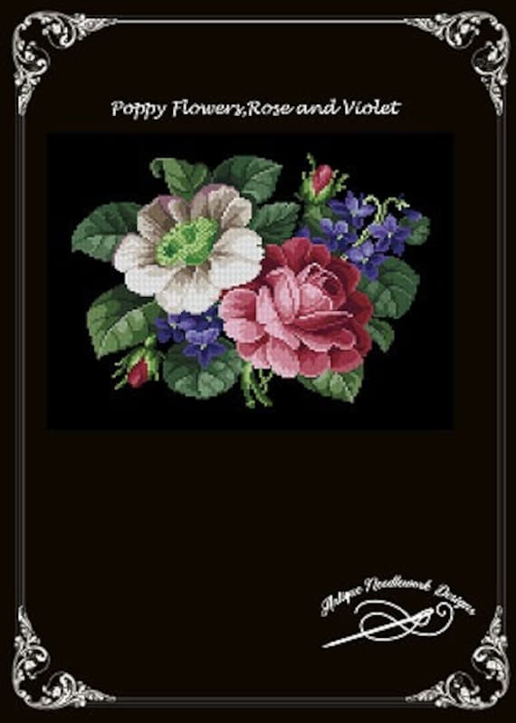 Poppy Flowersrose and Violet | Etsy