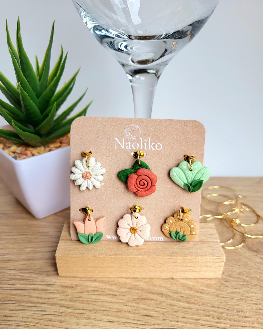 Wine Glass Markers - Flowers - Etsy