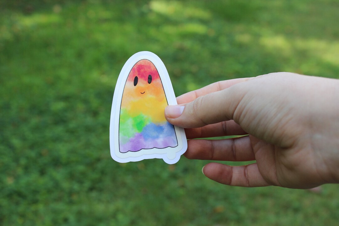 Rainbow Ghost Sticker: LGBTQ Pride, Laminated Vinyl - Etsy