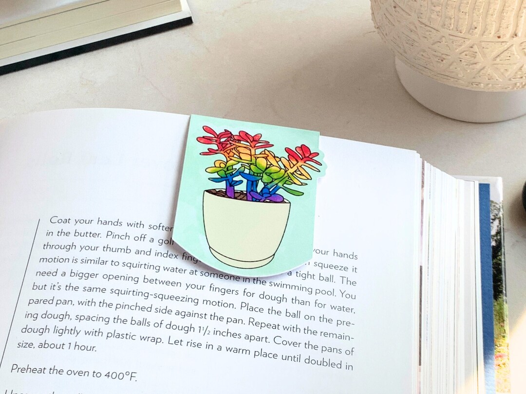Rainbow Jade Plant Magnetic Bookmark, LGBTQ Bookmarks, Laminated ...