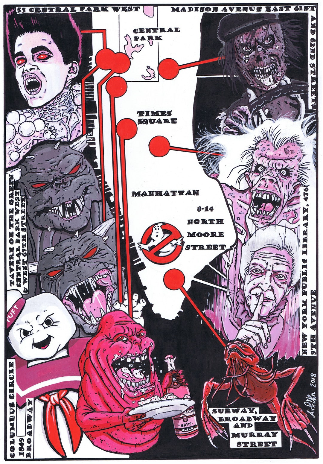 Ghostbuster Map Print (A3) - Etsy