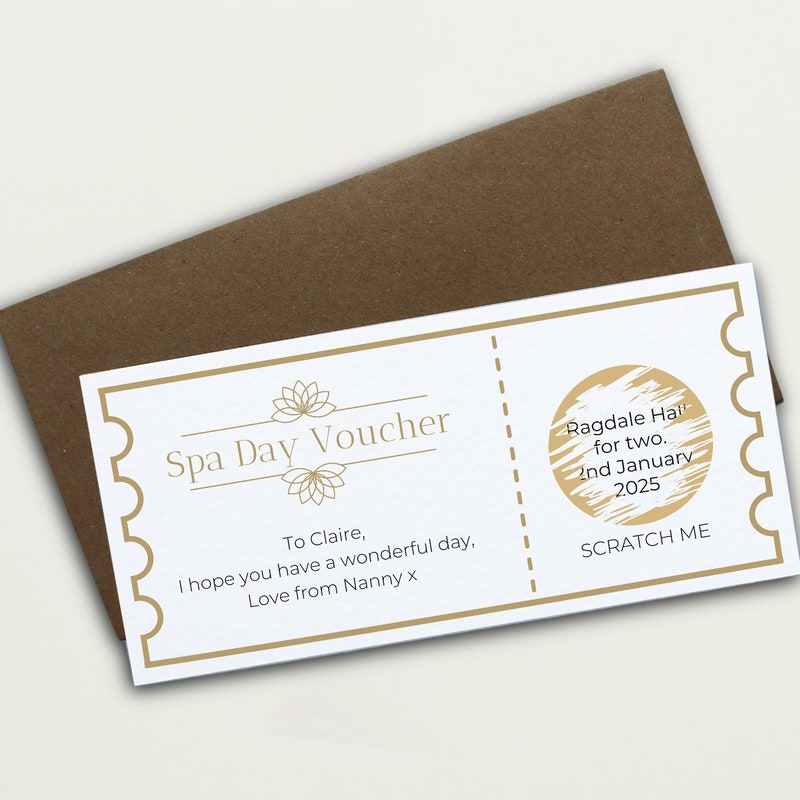 Reveal Scratch Card Spa - Etsy UK
