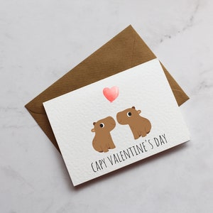 Capy Valentine's Day Capybara Greetings Card | Valentine's Gift | Cute ...