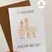 It's Your Birthday Alpaca My Party Hat Greetings Card - Etsy