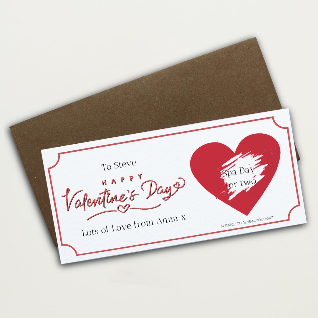 Personalized Valentines Day Scratch-off Reveal Card Custom Surprise ...