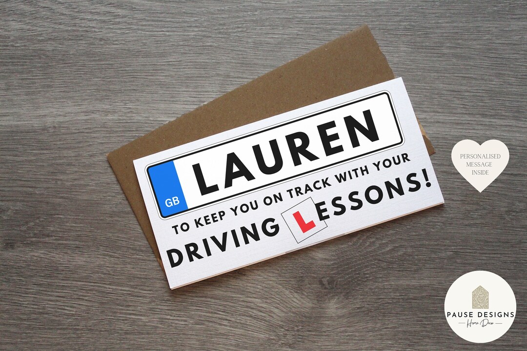 Driving Lesson Fund Linen Money Wallet Card | Perfect Gift for Learner ...