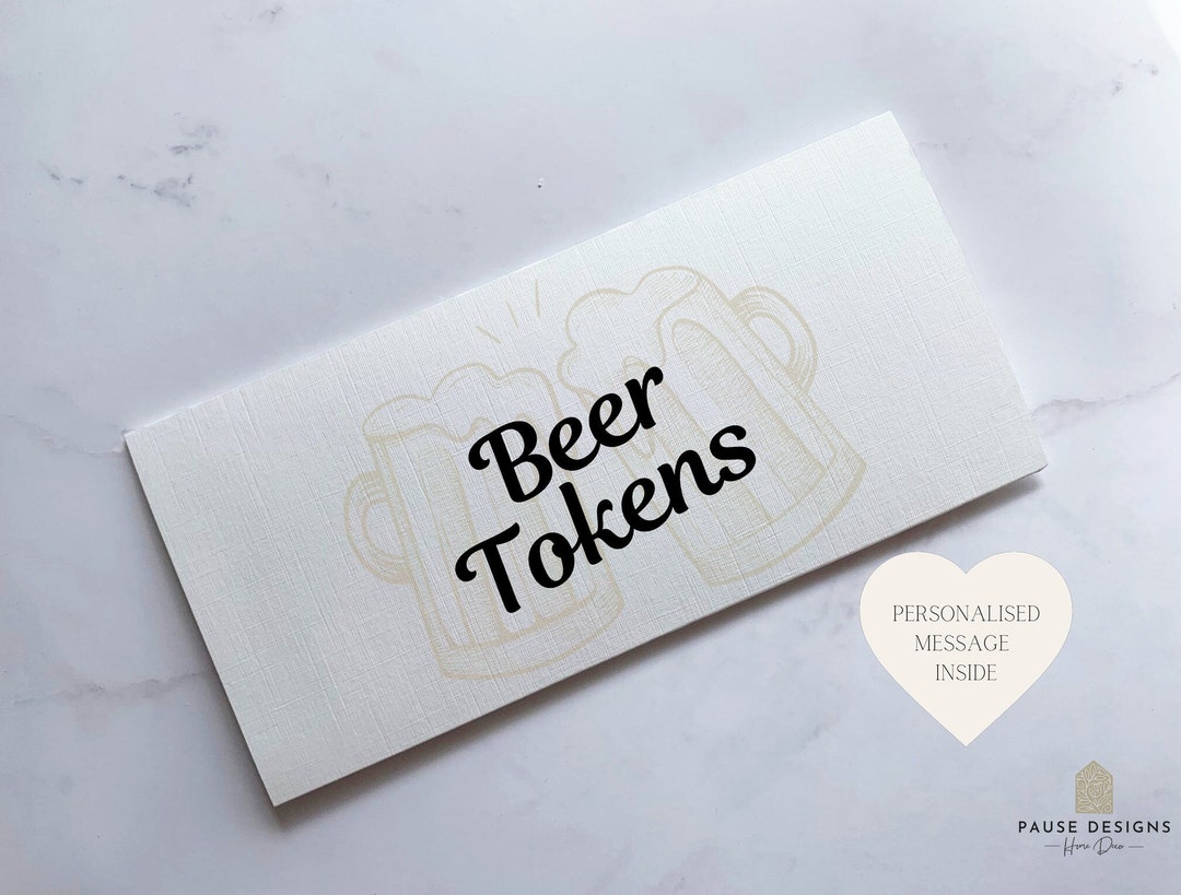 Beer Tokens Linen Textured Card Money Wallet | Birthday Cash Holder - Etsy