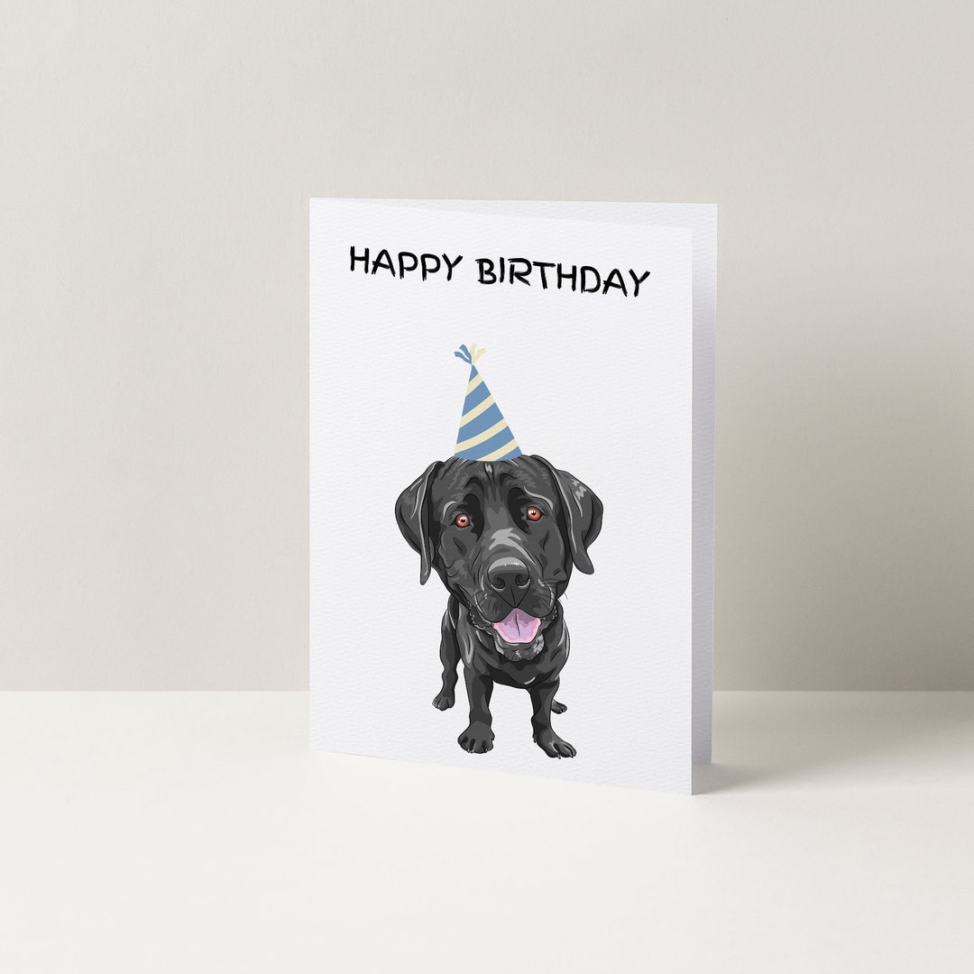 Happy Birthday Labrador Party Birthday Card | A6 Greeting Card | Card ...