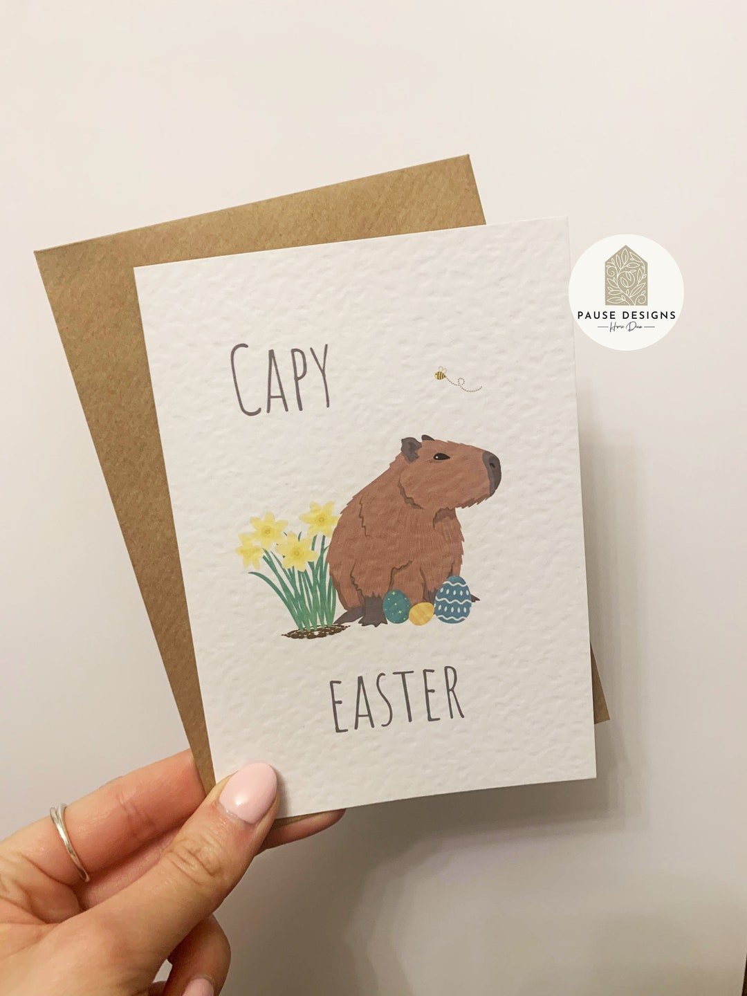 Buy Capy Easter Spring Capybara Greetings Card Easter Card Gift Online ...