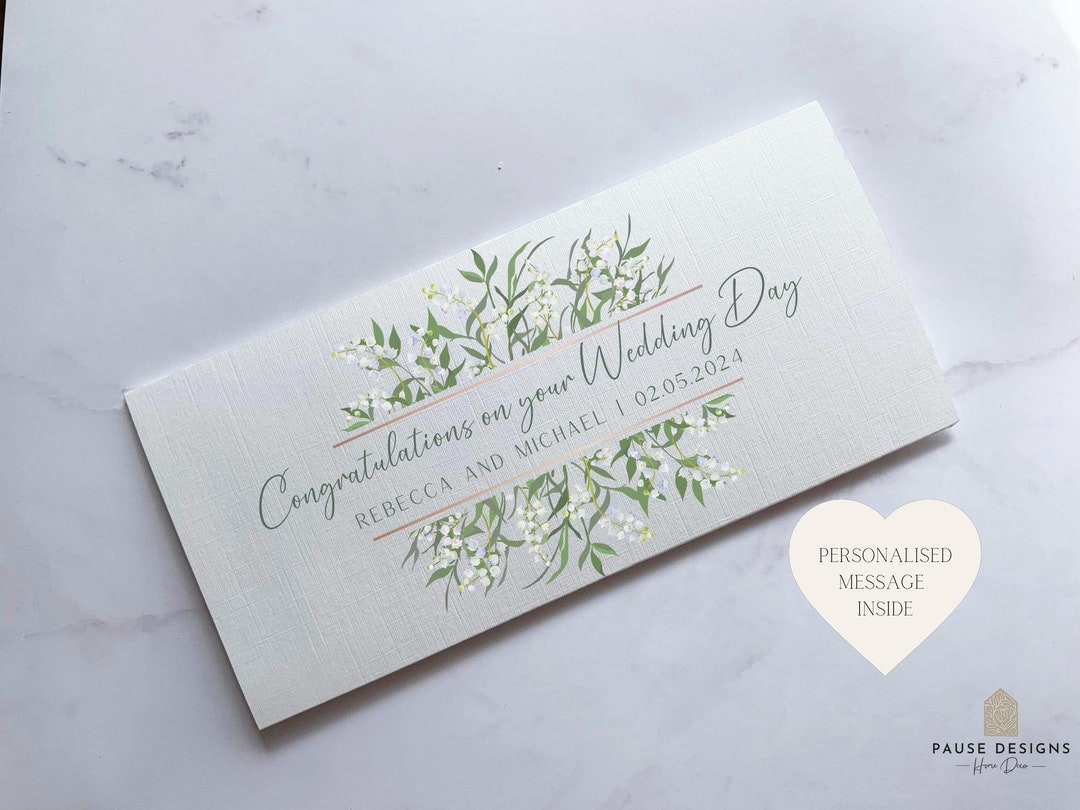 Personalised on Your Wedding Day Money Wallet Card | Floral Cash ...