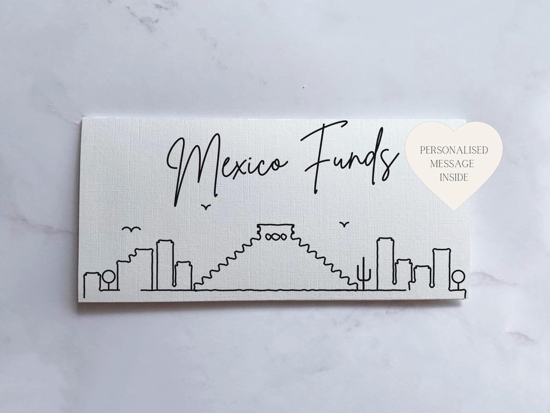 Mexico Travel Money Wallet Card for Cash or Ticket Envelope for ...