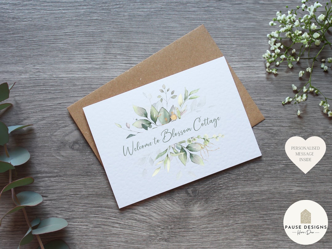 Custom Welcome Cards for Holiday Homes, Printed Message for Guest House ...