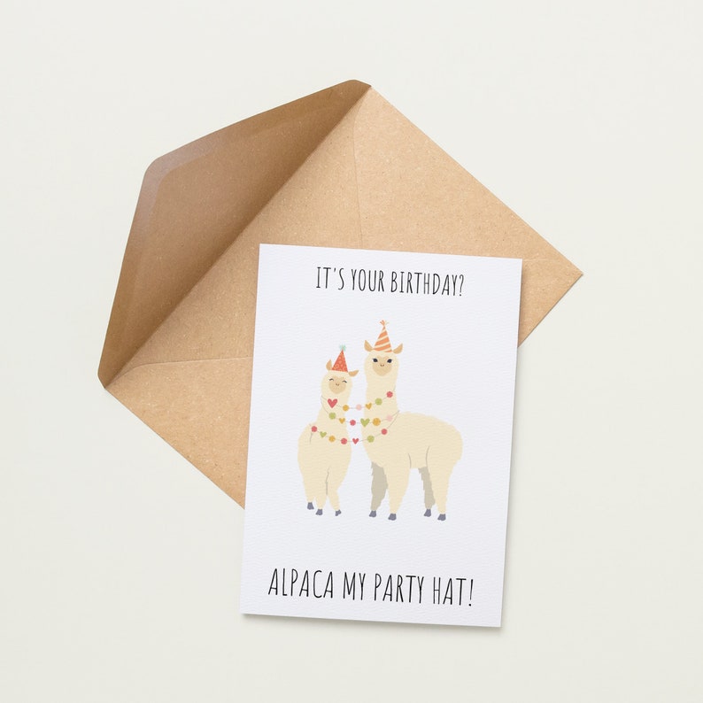 It's Your Birthday? Alpaca My Party Hat Birthday Card | Greetings Card ...