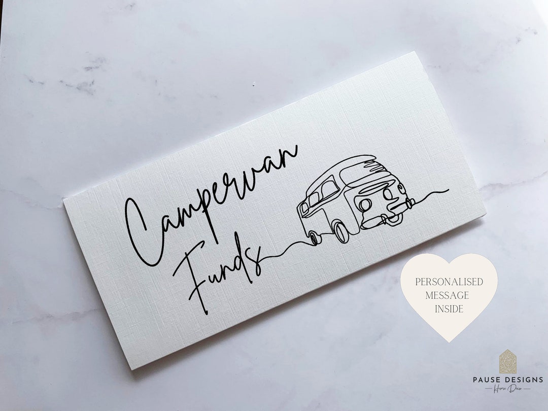 Campervan Funds Travel Money Wallet Card | Ticket or Cash Envelope ...