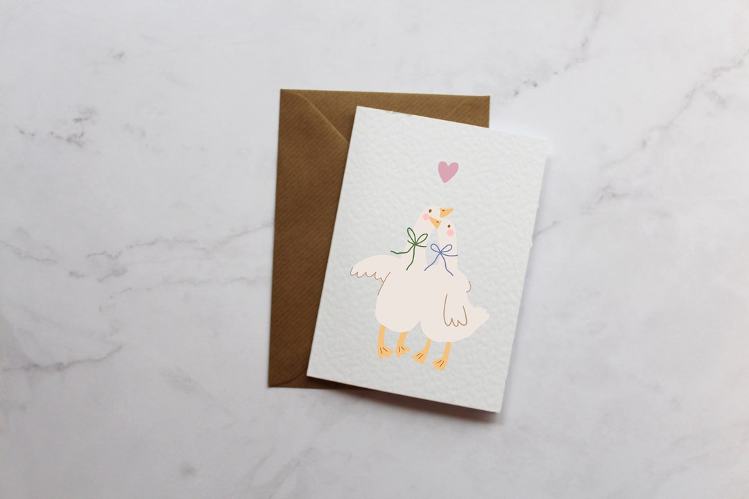 Goose Hug Card | A6 Card | Cute Cards | Anniversary Cards | Card for ...