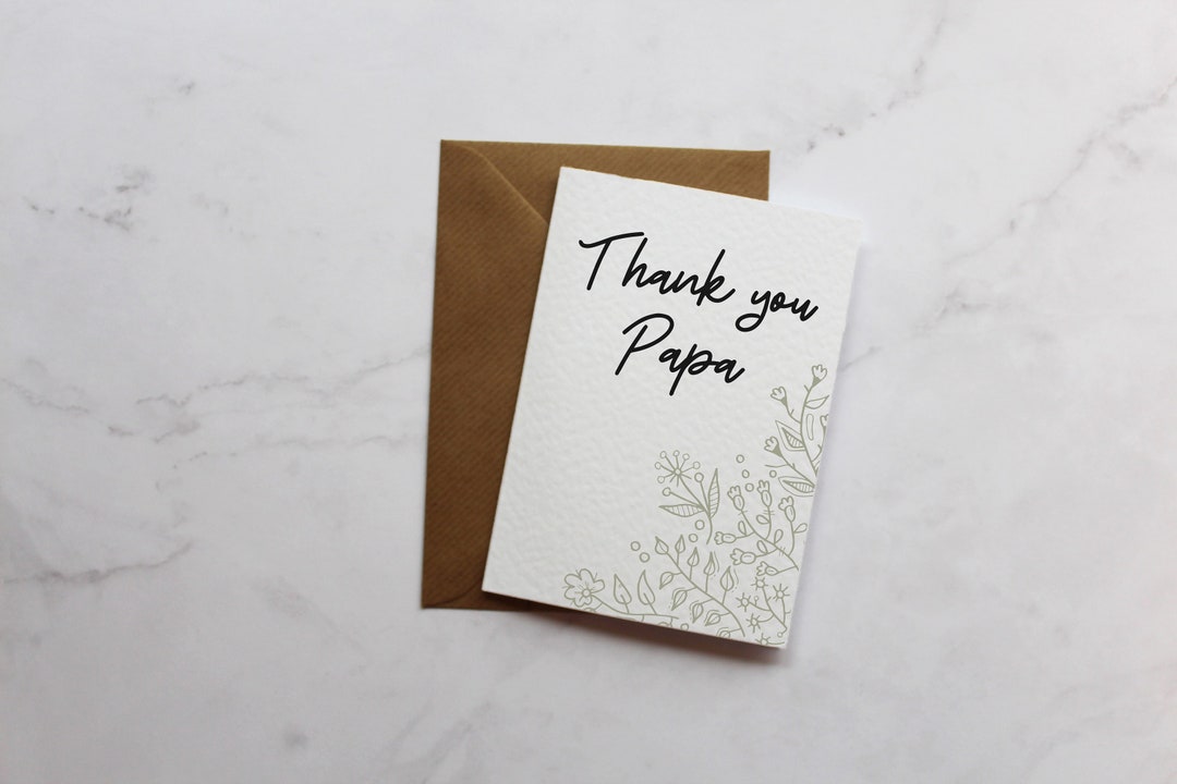 Papa Thank You Greetings Card | Simple Thank You Card | Thank You Card ...