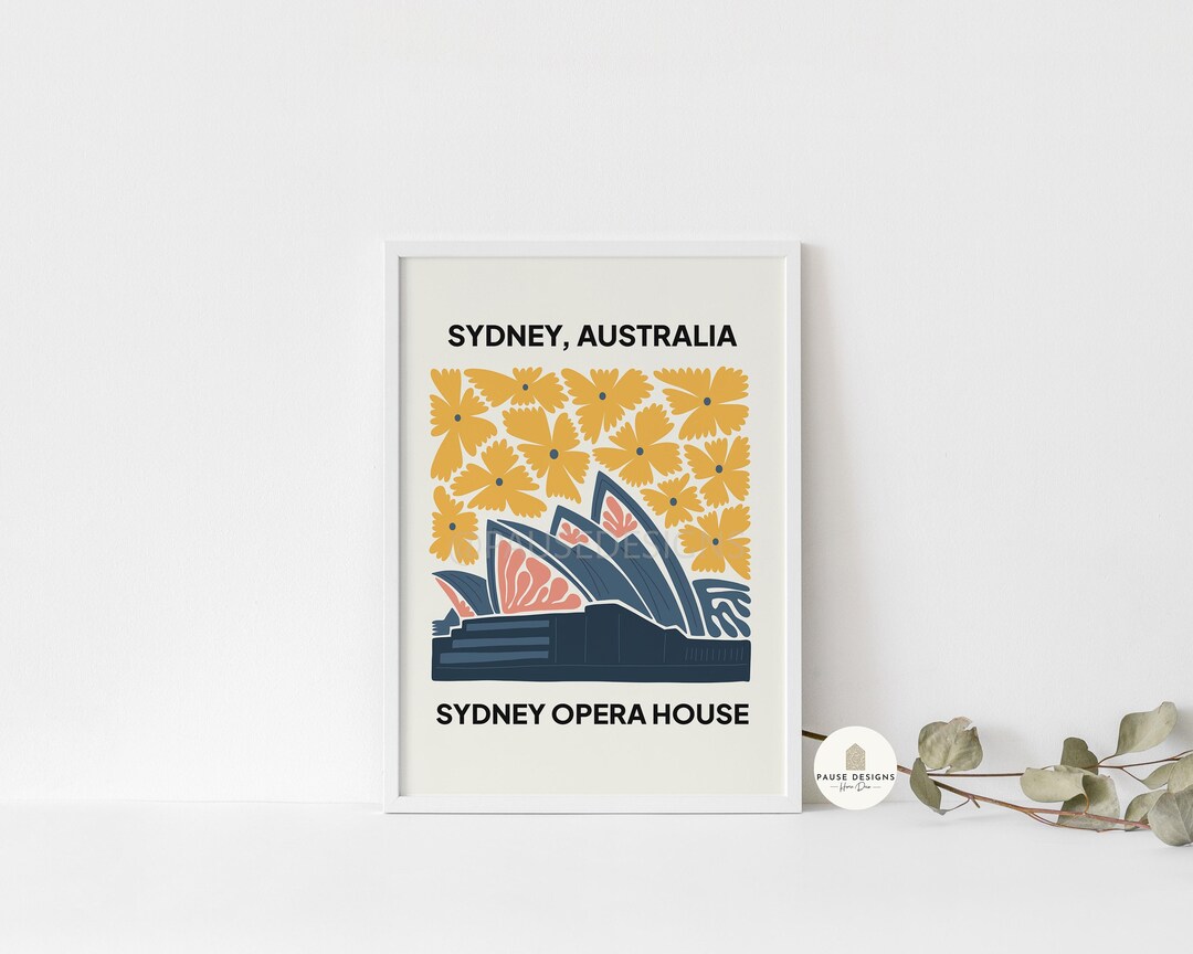 Sydney Opera House, Australia, Modern Abstract Travel Wall Art Print ...