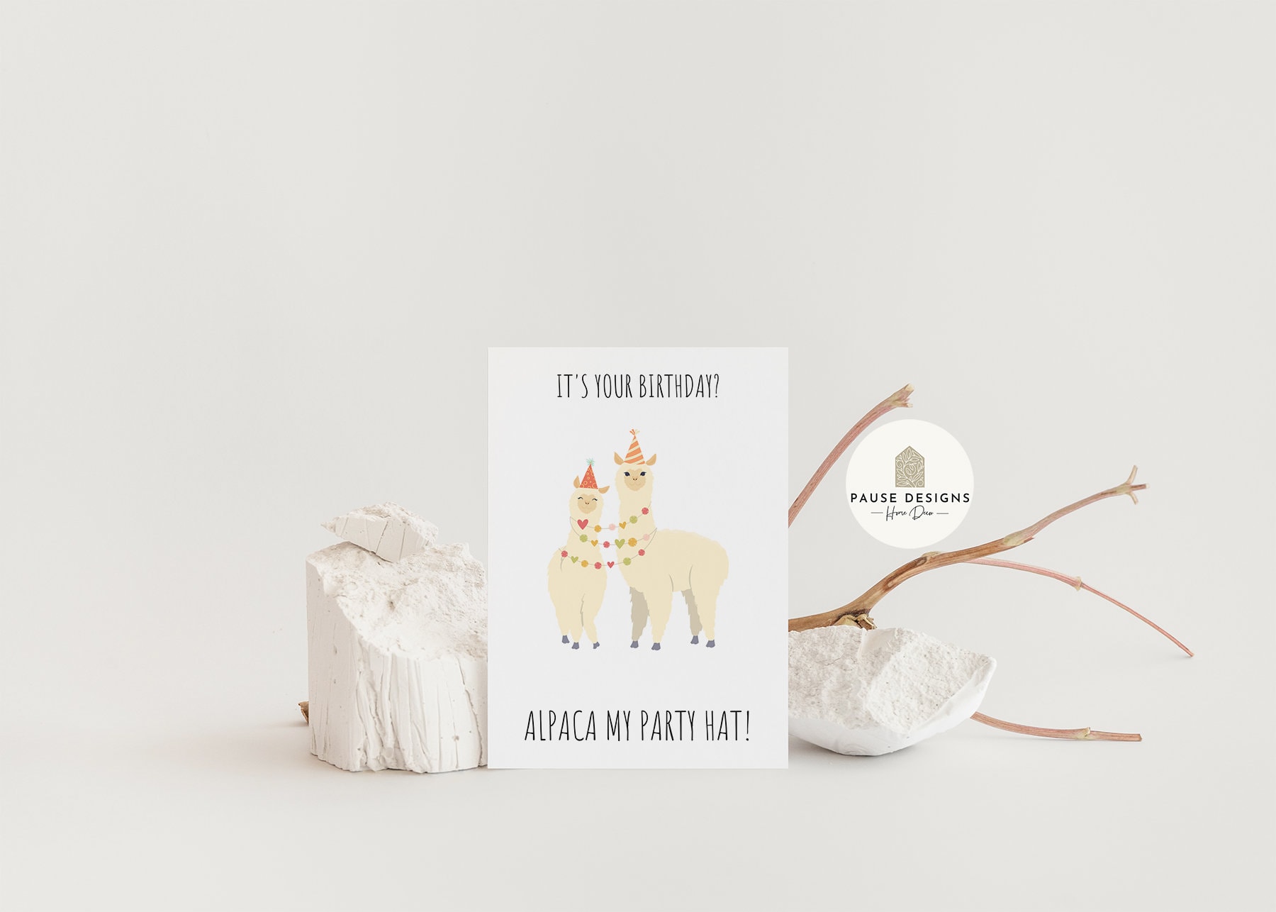 It's Your Birthday Alpaca My Party Hat Greetings Card - Etsy