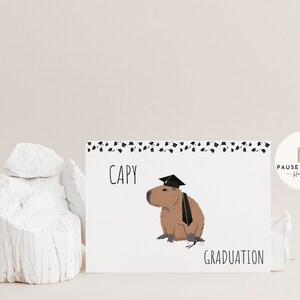 Capy Graduation Capybara Greetings Card | Graduation Card Gift | Cute ...