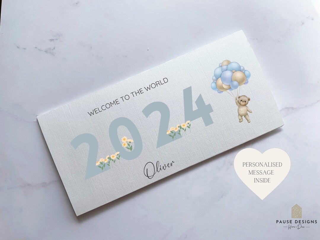 Personalised 2024 New Baby Money Wallet | New Baby Gift Money | Cash ...