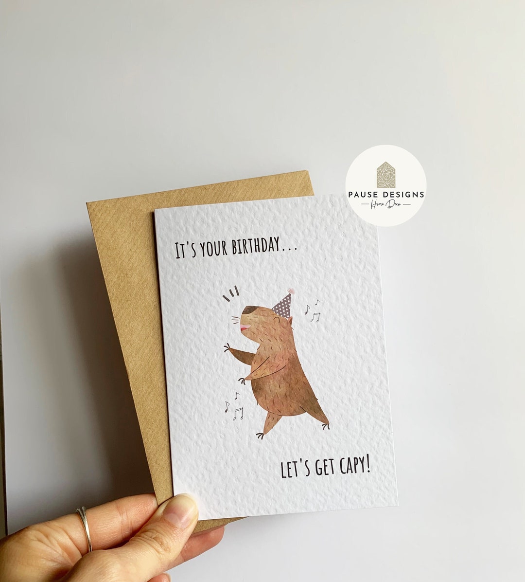 Capy Birthday Birthday Party Capybara Greetings Card | Birthday Gift ...
