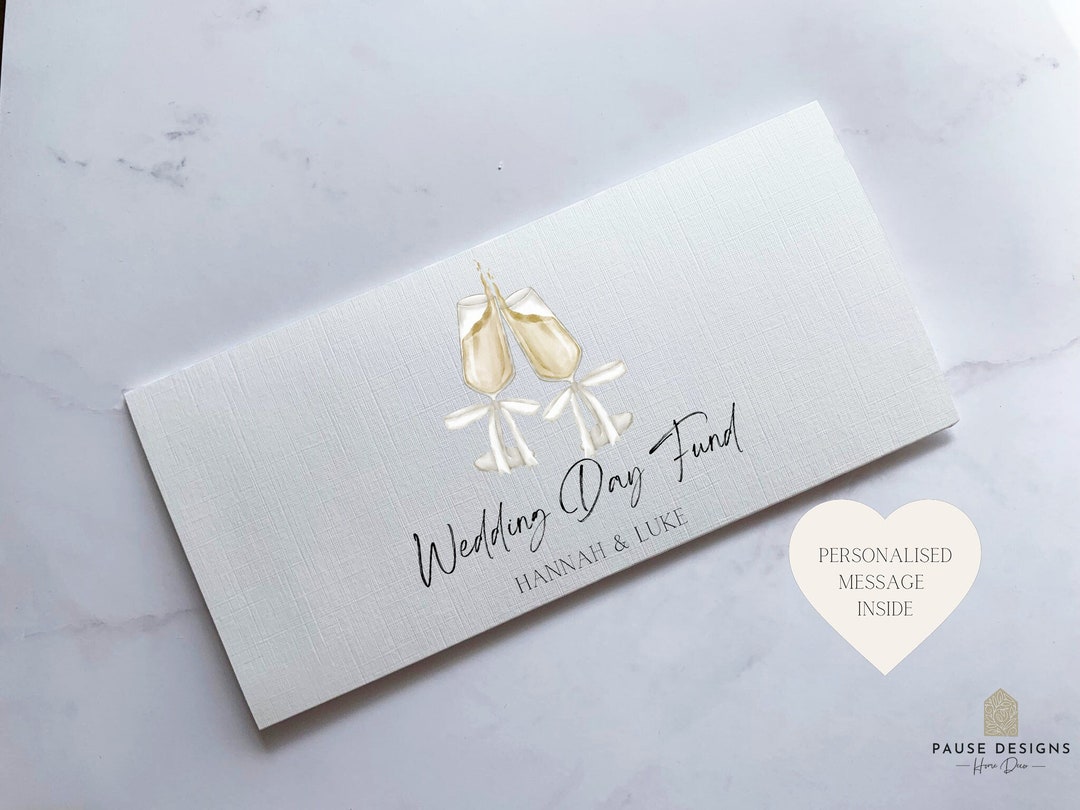 Personalised Wedding Day Funds Money Wallet Card | Cash Envelope Wallet ...