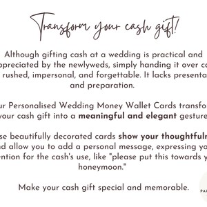 Personalised Wildflower on Your Wedding Day Money Wallet Card Floral ...