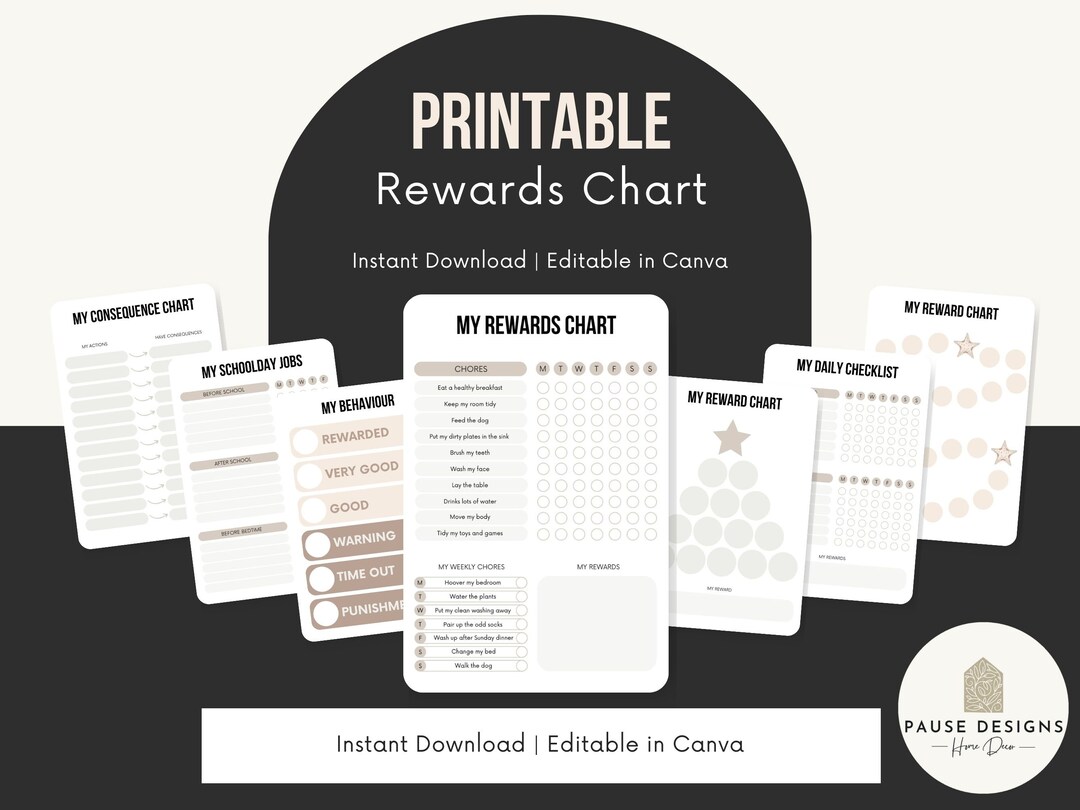 Editable Kids Chore Chart Bundle | Daily Checklist, Responsibility ...