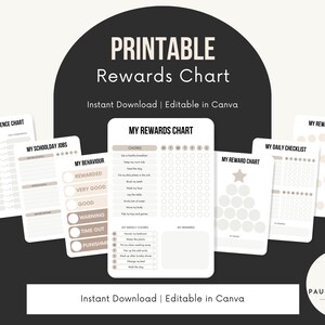 Editable Kids Chore Chart Bundle | Daily Checklist, Responsibility ...