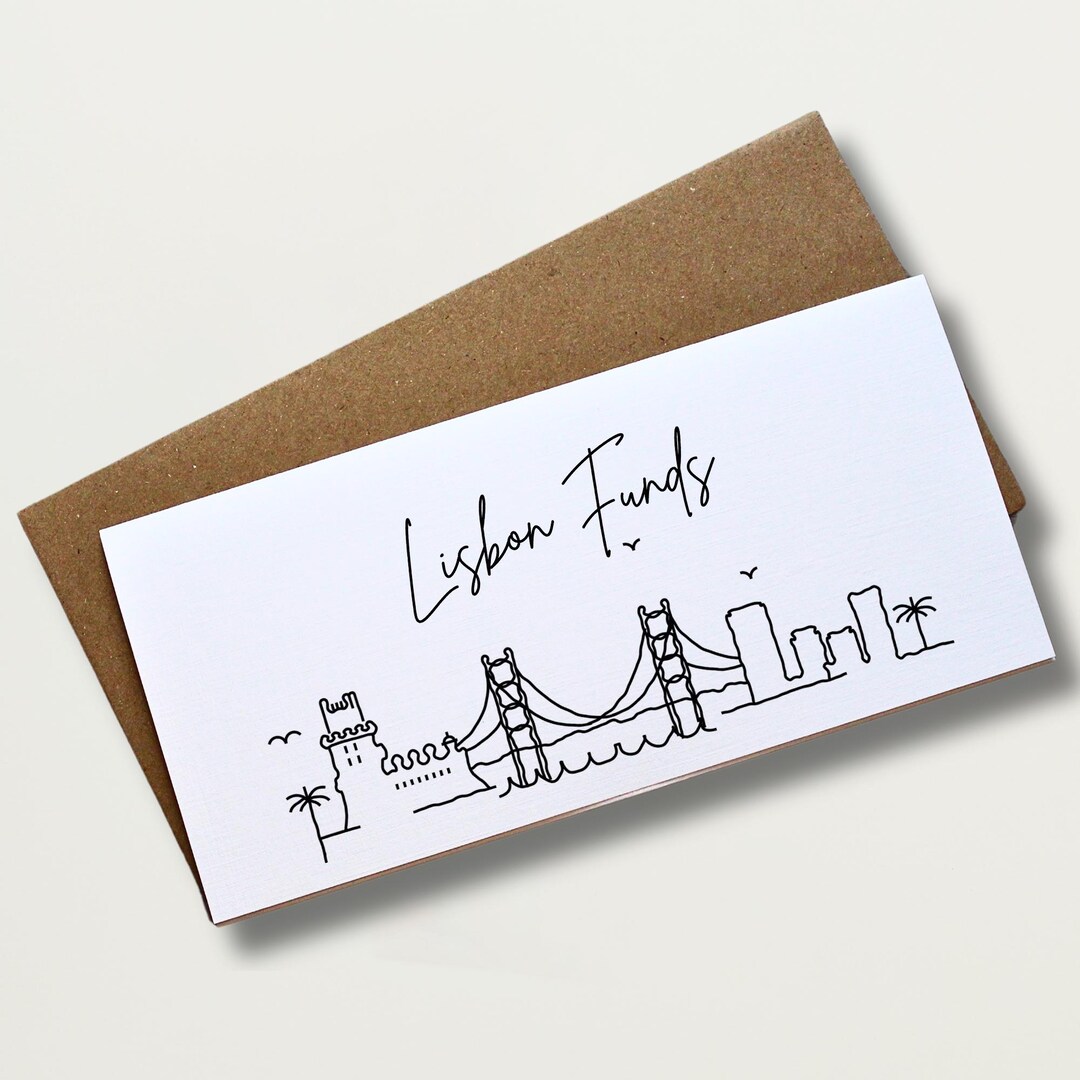 Lisbon Travel Money Wallet Card Custom Cash Envelope for Gap Year ...