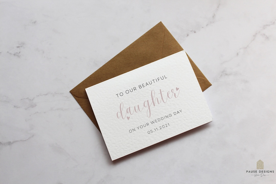Personalised to Our Daughter Wedding Day Card | on Your Wedding Day ...