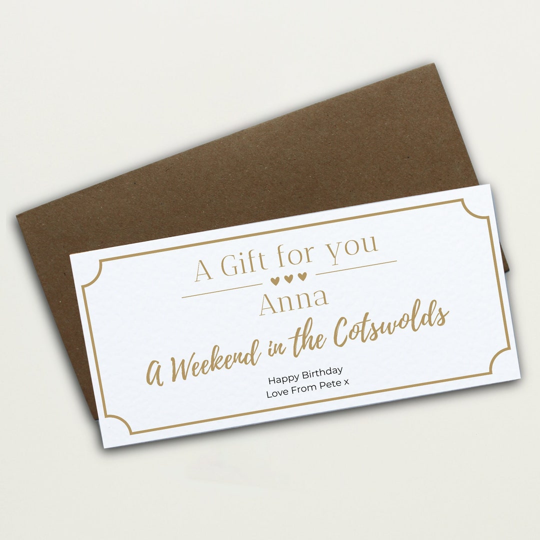 Personalised Gift Voucher Ticket Surprise Reveal Custom Gift Card for ...