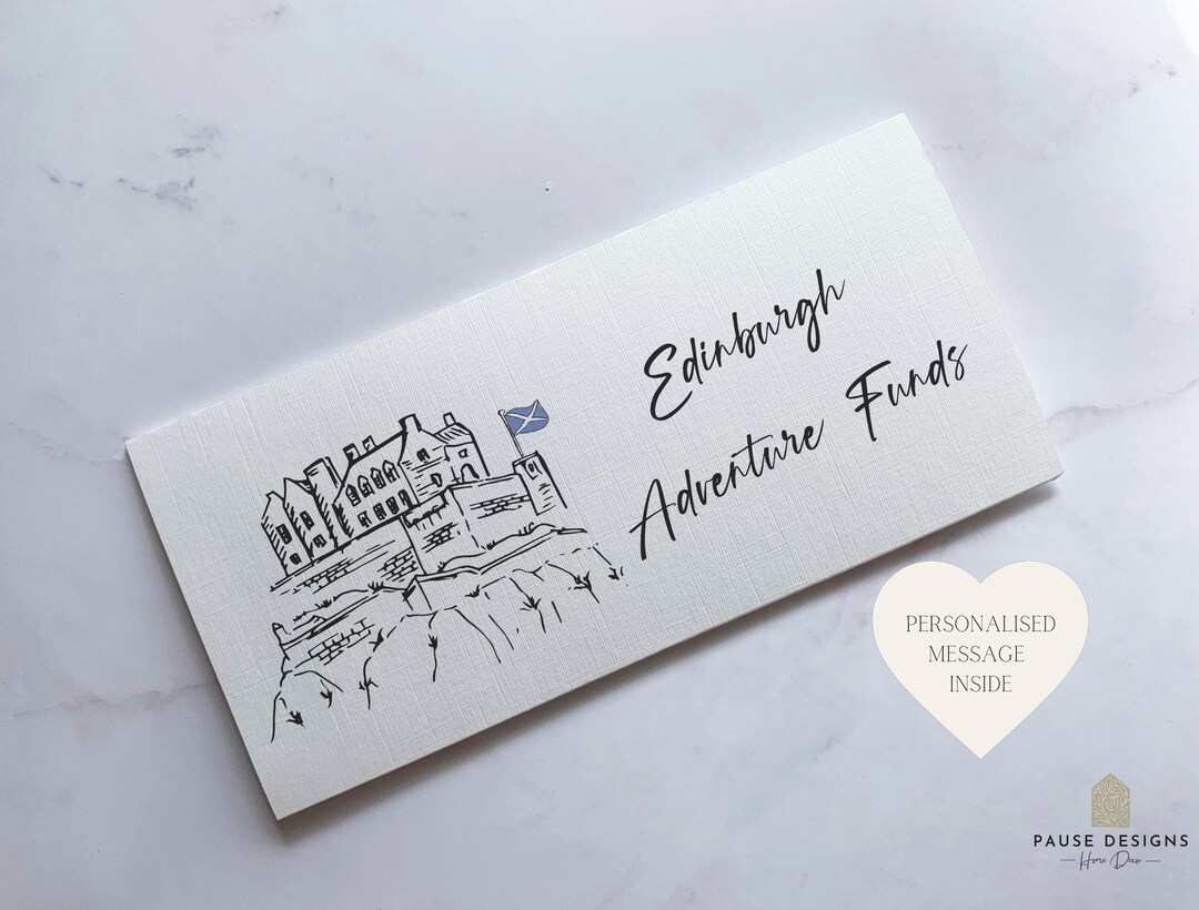 Edinburgh Travel Money Wallet Card | Ticket or Cash Envelope Wallet for ...