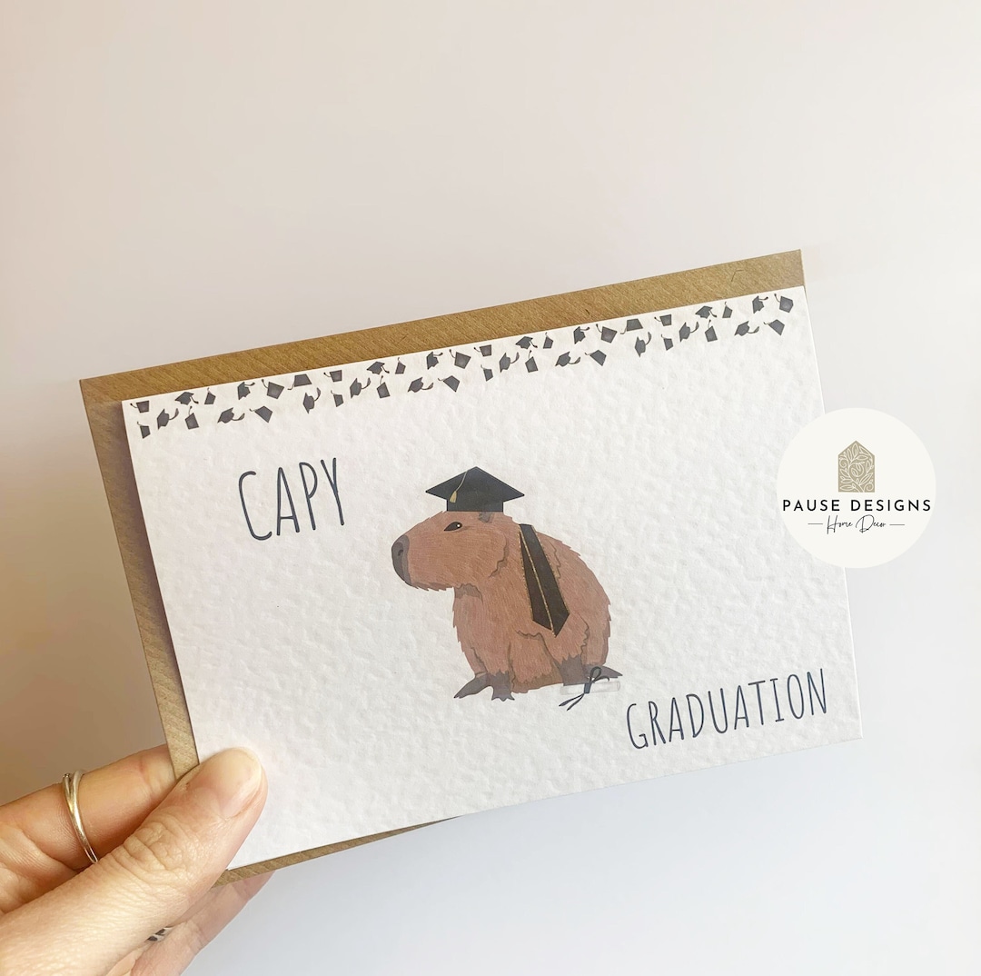 Capy Graduation Capybara Greetings Card | Graduation Card Gift | Cute ...