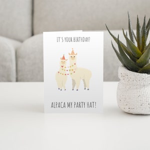 It's Your Birthday Alpaca My Party Hat Birthday Card Greetings Card ...