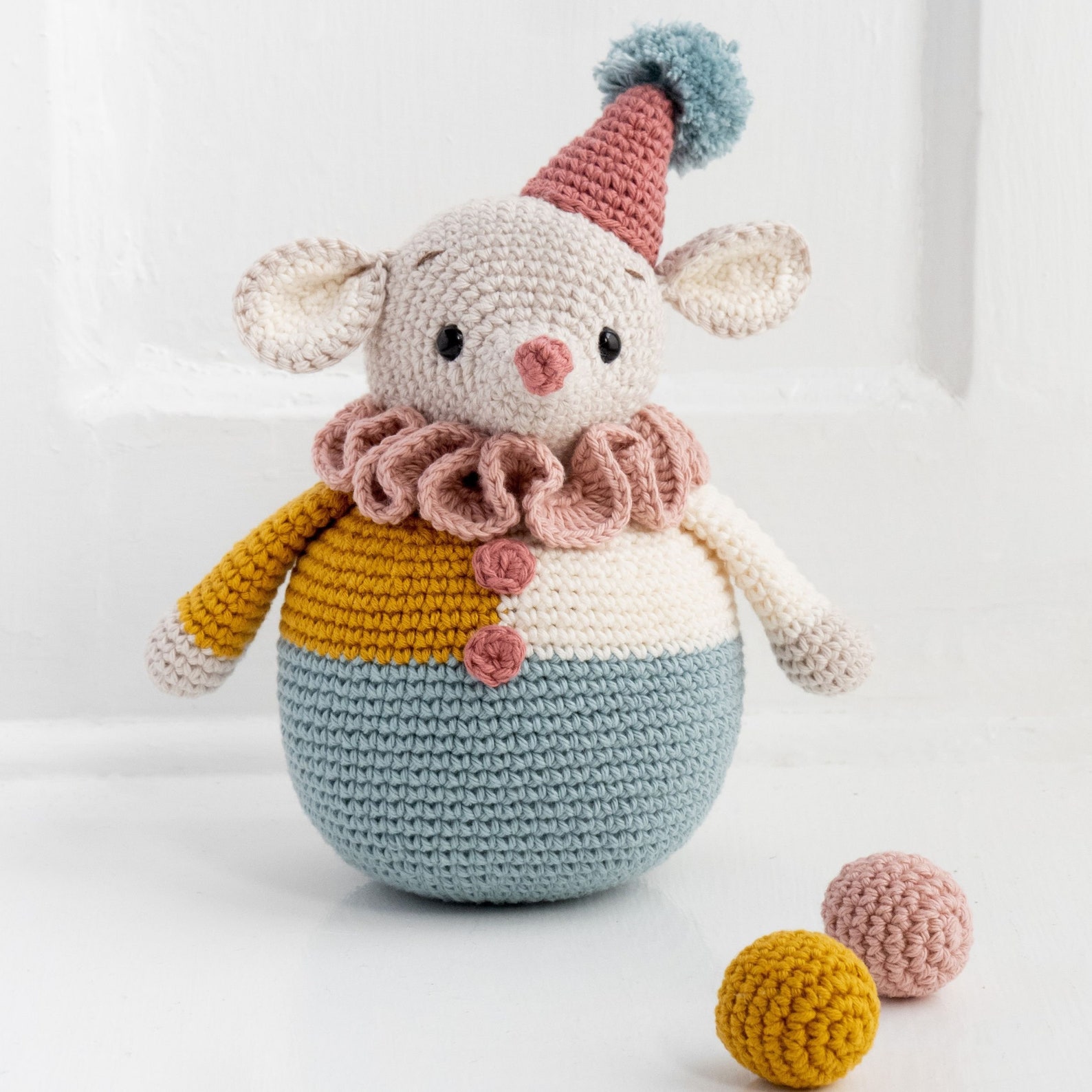 Pattern for Chloe the Roly Poly Clown: A Colorful Companion - Etsy